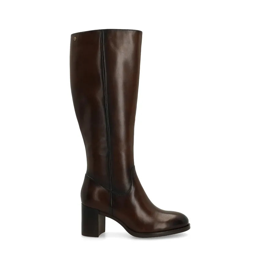 Stylish Dark Brown Leather Knee High Boots for Women | Comfortable ...
